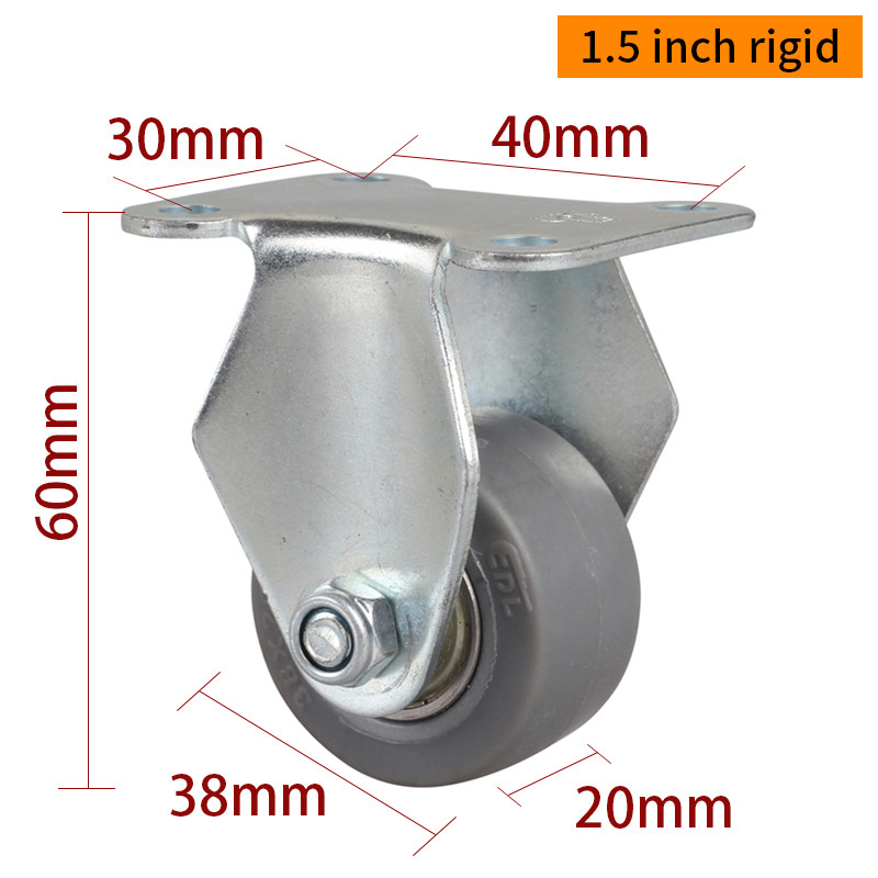 Zinc Coating Mini Caster Wheels 1.5 Inch 35kg Plate Rigid Plate Caster