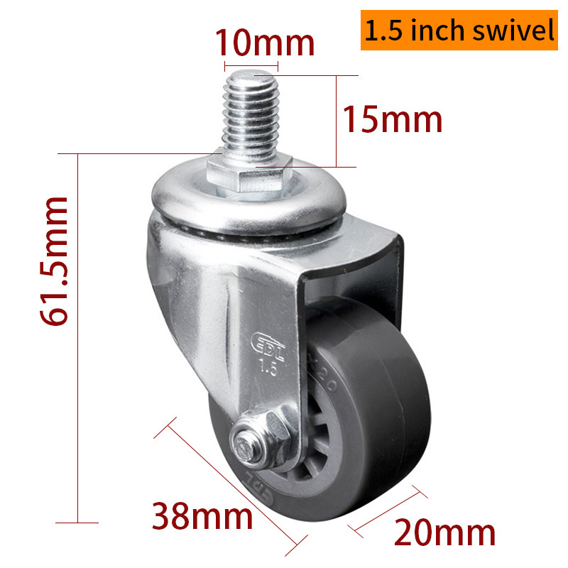 EDL 1.5 Inch 38mm Mini Swivel Caster Wheels With Brakes 2615S-73