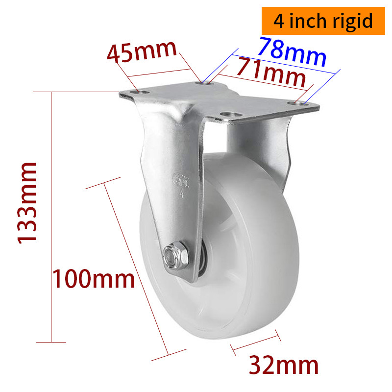 4 Industrial Casters Wheels TPA 75mm Castor Wheels With Brake 504P-26