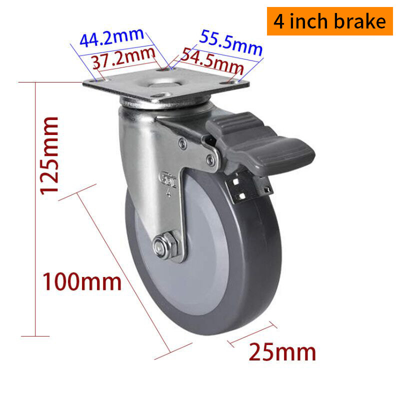 Commercial / Industrial Light Duty Casters 4 Inch Swivel Wheels