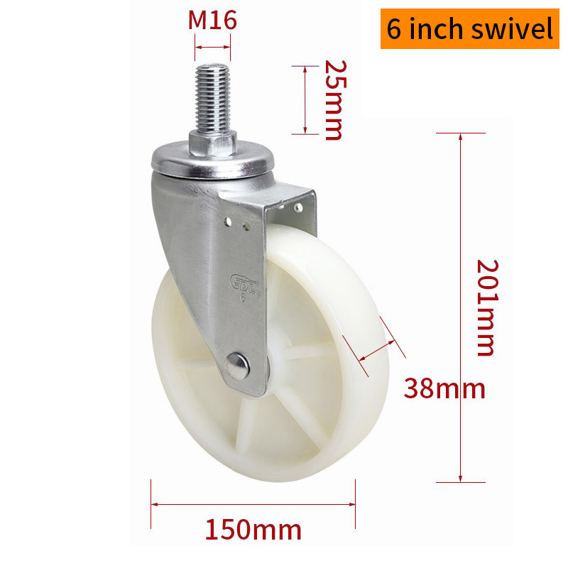Medium Duty TPA Industrial Caster Wheels 6 Inch 250kg Load