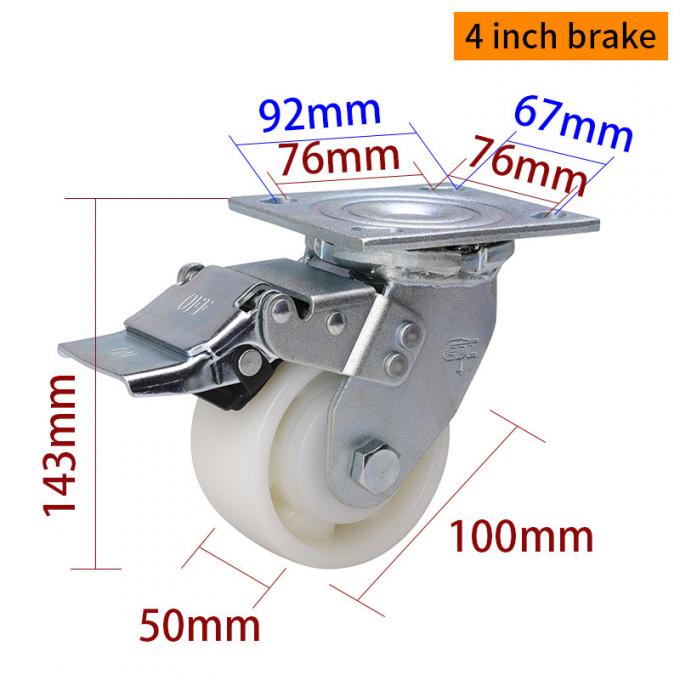 4 Inch Caster Wheels Heavy Duty 380kg Plate TPU Caster 734-26